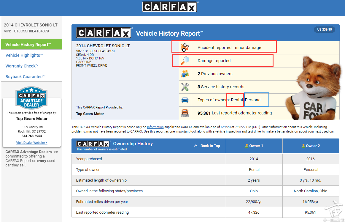 【5/11】长篇干货：CARFAX信得过吗？信息缺失或延迟刊登？美国买二手车——历史调查|一亩三分地车版