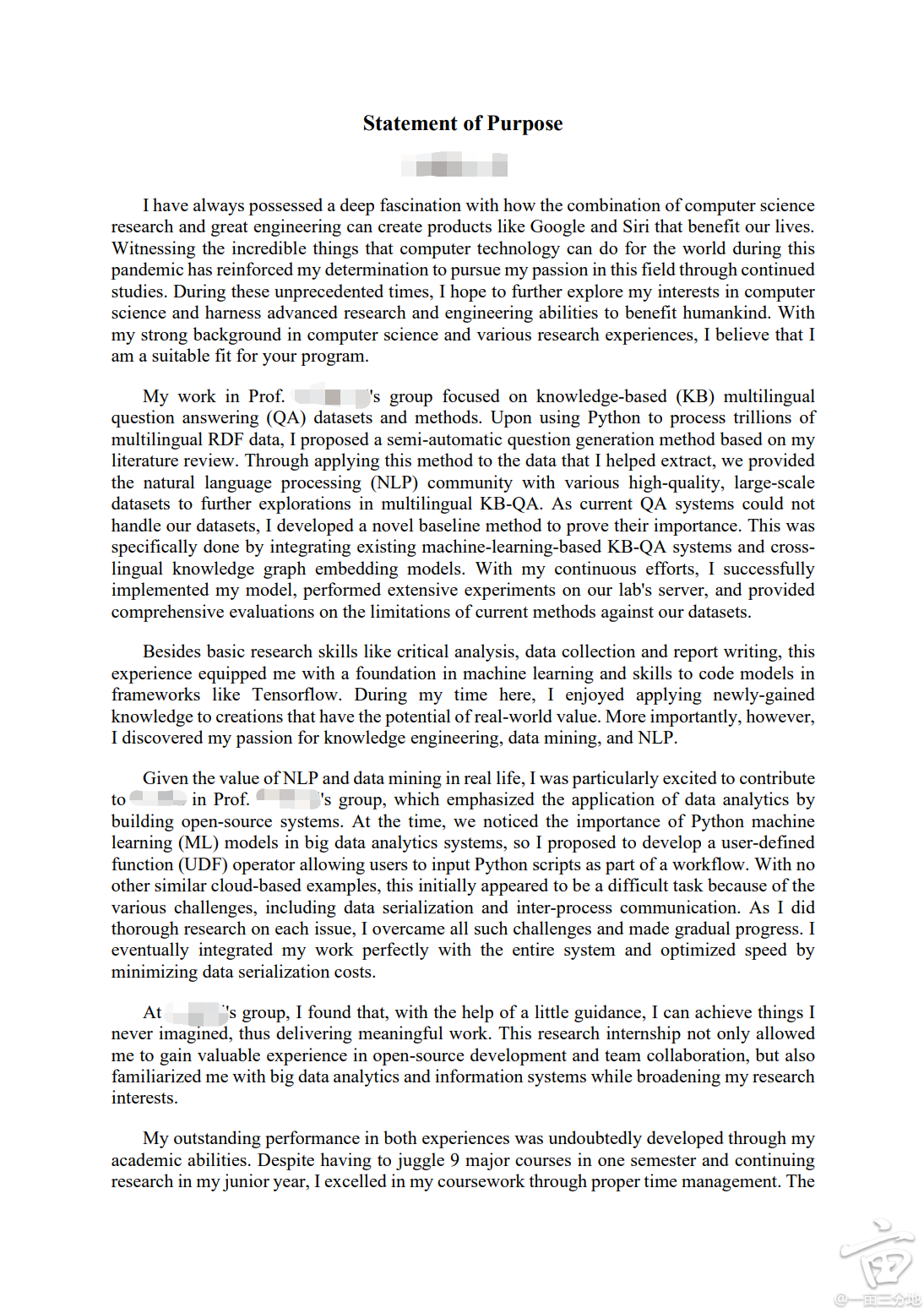 【回复意见必加米】申请MSCS的SoP/PHS和Resume，求建议！|一亩三分地研究生申请版